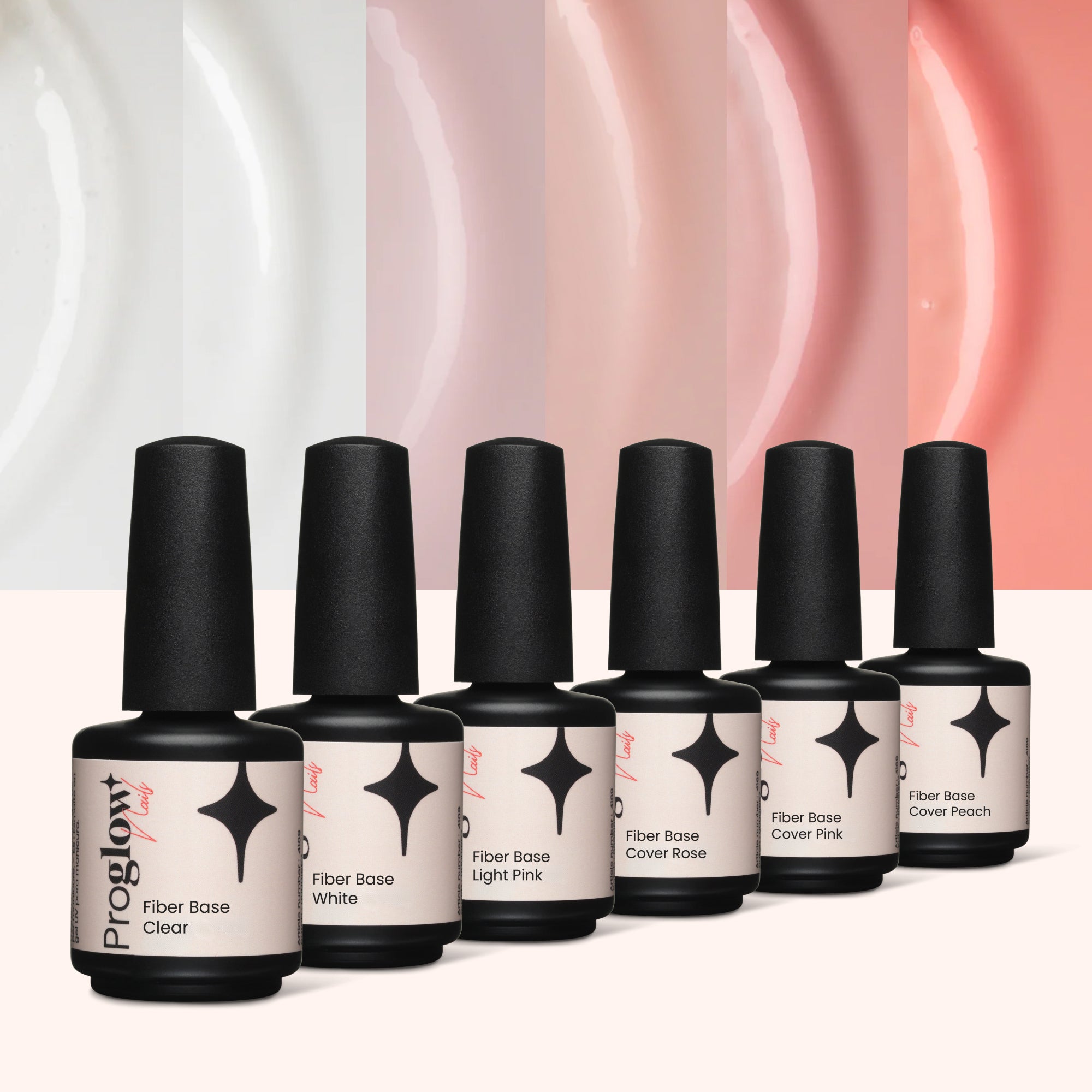 Proglow Fiber Base Set - 6 couleurs pour ongles parfaits